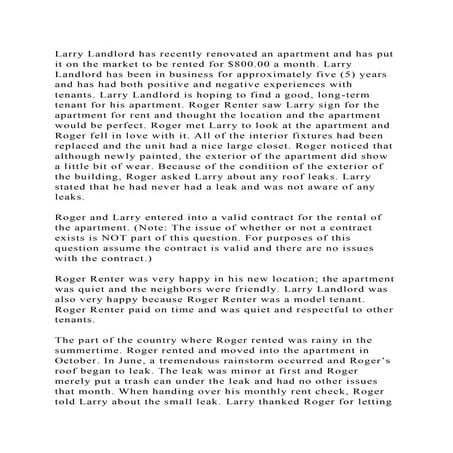 Larry Landlord has recently renovated an apartment and has put it on.docx