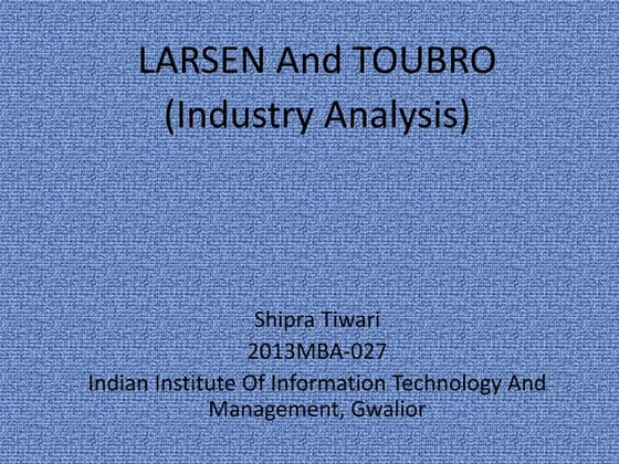 larsen and toubro ppt | PPTX | Large Business | Business