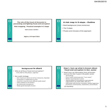 Risk mapping - Practical example in 5 steps, Kjell Larsson, Algiers 8-9 ...