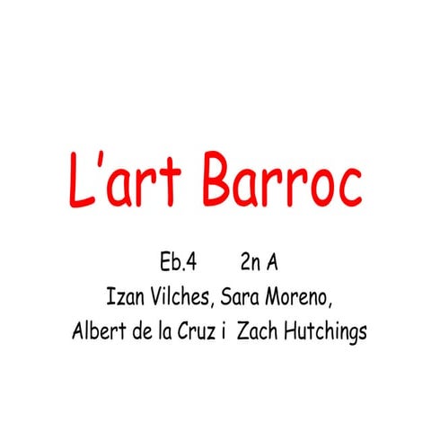 L’art barroc treball cooperatiu | PPTX