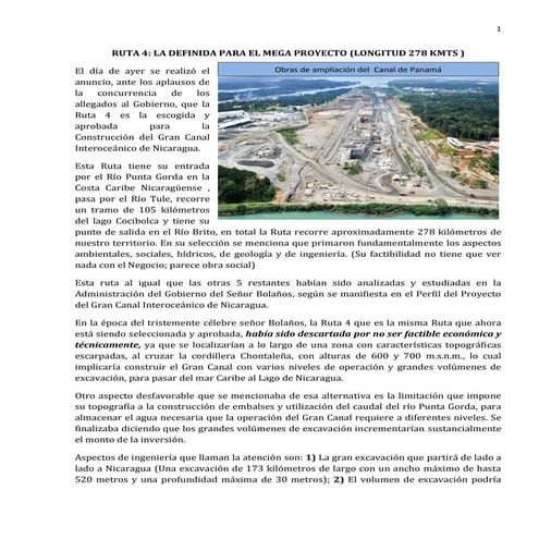 Canal Chocó- un Canal Interoceánico sin exclusas | PDF