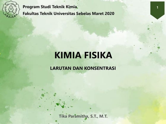 Larutan - Kimia Dasar | PPT