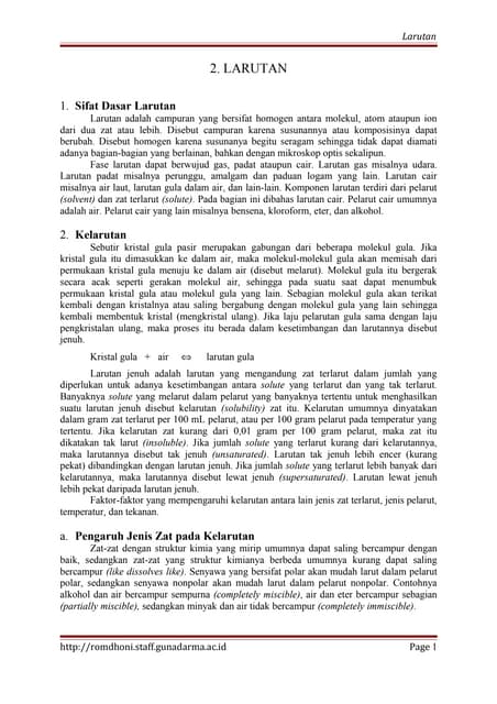 Larutan - Kimia Dasar | PPTX