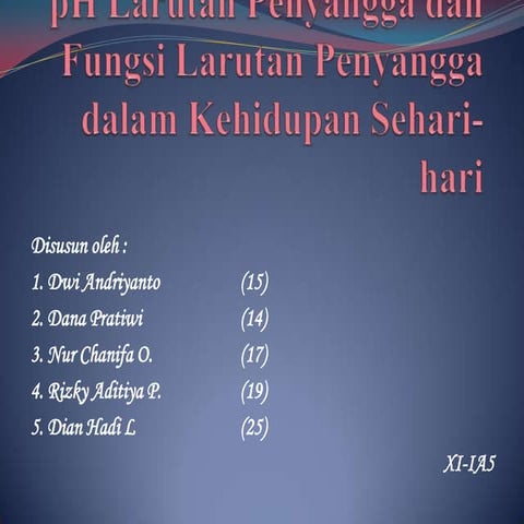 Larutan penyangga(buffer) | PPTX