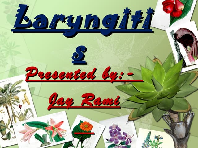 Acute and chronic inflammations of larynx | PPT