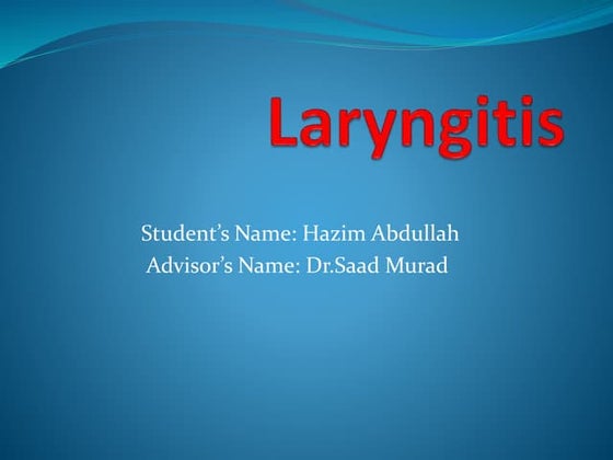 Laryngitis-Easy PPT for Nursing Students | PDF | Ear, Nose and Throat ...