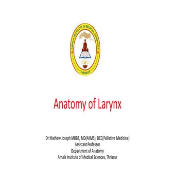 Anatomy of larynx, LARYNGEAL CARTILAGES, | PPTX