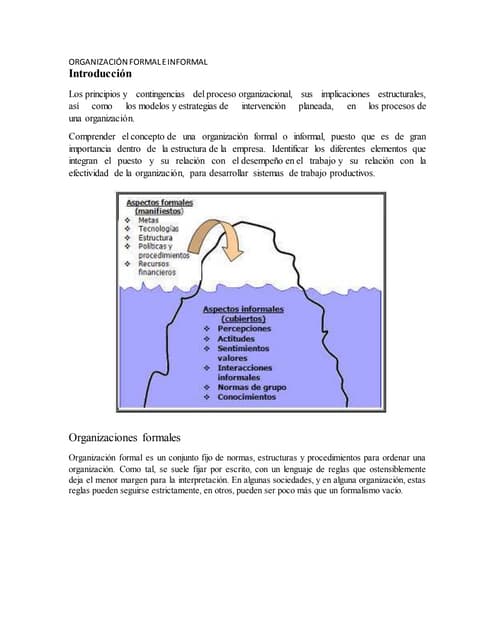 Estructura Organizacional Formal E Informal Diferencias Entre