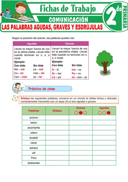 Acentuación en castellano para primaria | PDF