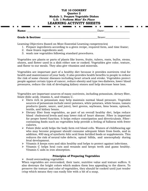 Vegetable cookery grade 10 | PPTX