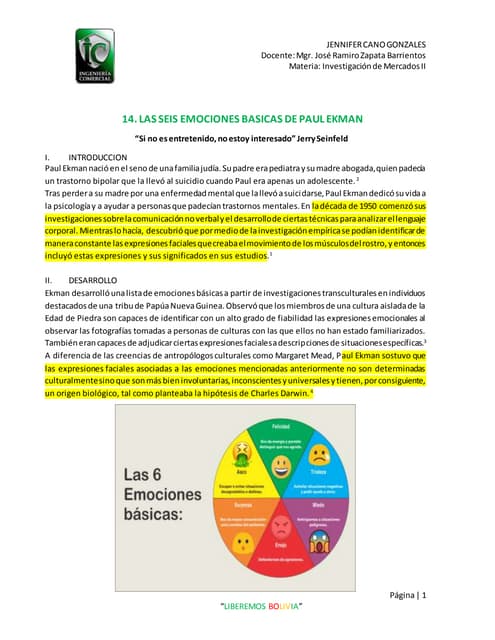 Las Seis Emociones Básicas De Paul Ekman Pdf