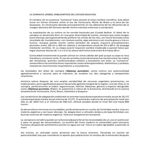 La sarrapia es de Venezuela | DOCX