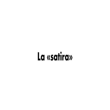 La «satira» | PPTX