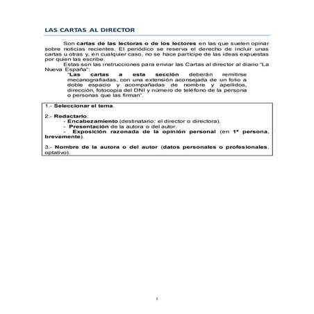Cartas al director | PPTX