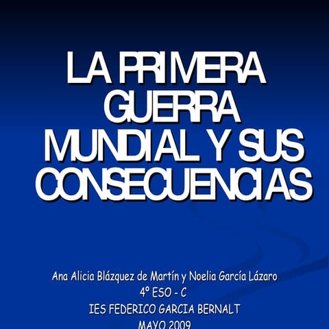 Las Causas De La Primera Guerra Mundial | PPT