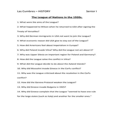 CAMBRIDGE IGCSE/AS HISTORY: THE LEAGUE OF NATIONS 1919-1939 | PPTX