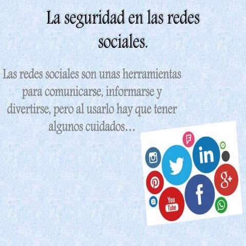 La Seguridad En Las Redes Sociales Ppt