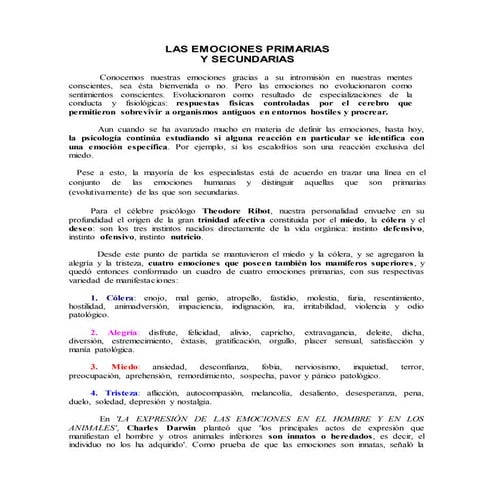 Las emociones | DOCX