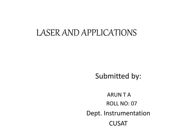 application of laser | PPTX