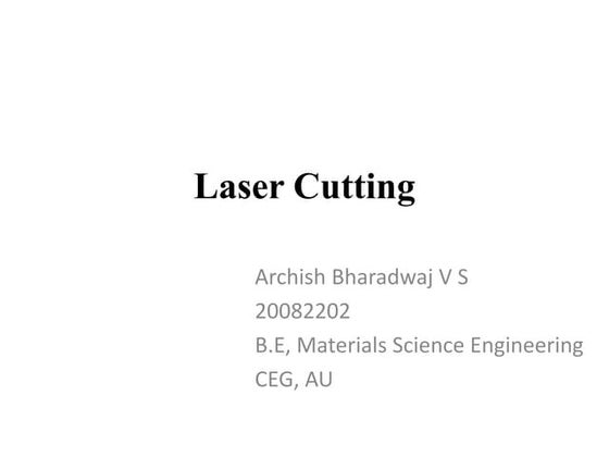 All About Laser Cutting | PPTX | Science