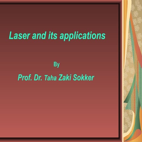 Laser and its applications1 | PPT