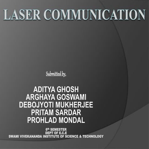 Laser communication ppt svist | PPTX