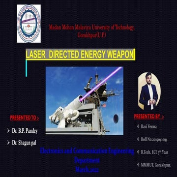 LASER ENERGY WEAPON PPT FOR SEMINAR PRESENTATION | PDF