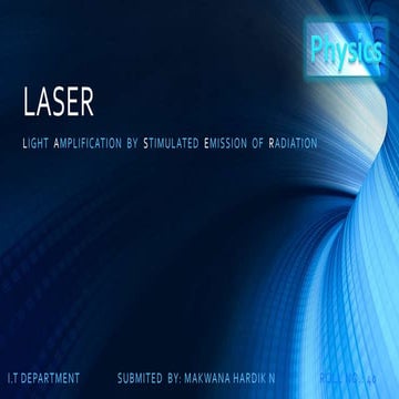 Laser, Pumping schemes, types of lasers and applications | DOC