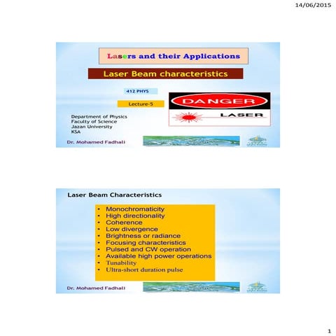 Laser lecture 05 | PDF