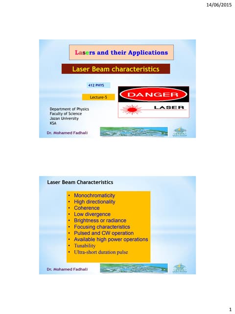 Laser lecture 10, applications | PDF