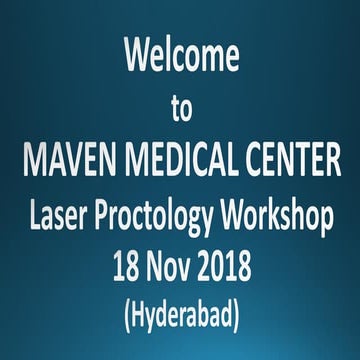 Laser Proctology workshop at Maven Medical Center | PDF