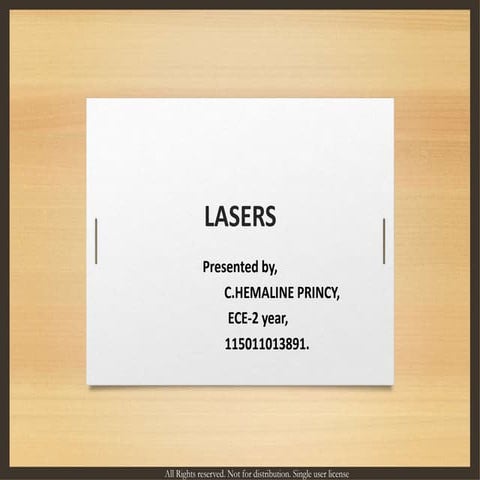 Lasers | PPTX