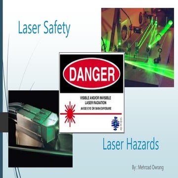 Laser safety & Laser Hazard - ایمنی لیزر و خطرات لیزر | PPTX