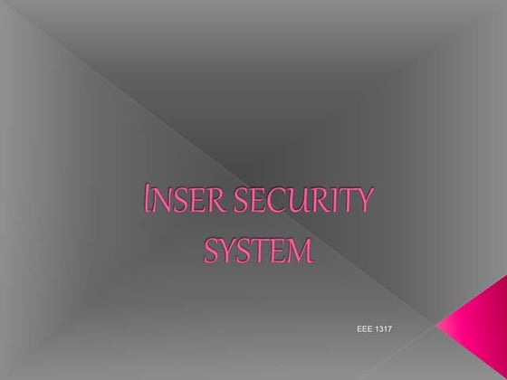Laser security system | PPTX