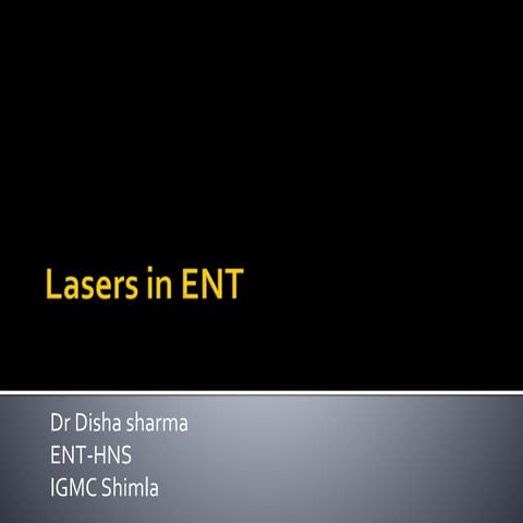 Laser in ENT | PPTX