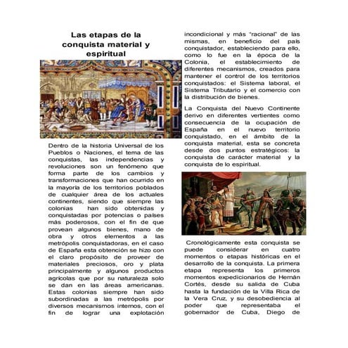 Las etapas de la conquista material y espiritual | DOCX