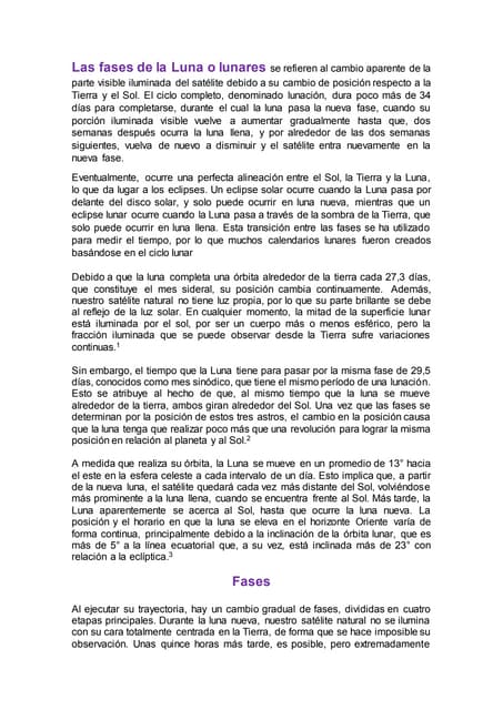 La Luna y las Fases Lunares | PPT
