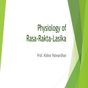 Physiological aspects of Rasa, Sveda and Lasika | PPTX