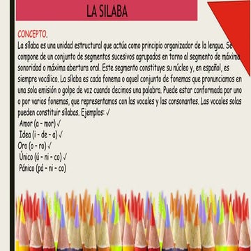 LA SILAbA CONCEPTO.pptx y sy clasificacion | PPTX