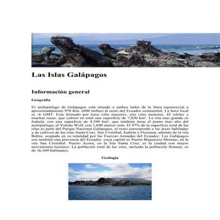 Las islas galápagos ECUADOR | DOCX