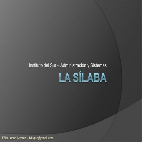 La sílaba | PPTX
