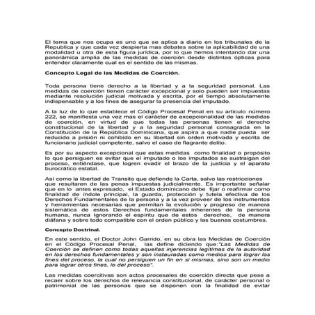 Las medidas de coercion desde todas sus perspectivas | DOC