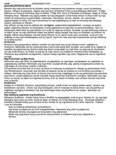 Aralin 8 Ang mga relihiyong at ang paniniwalang Asyano | PPTX