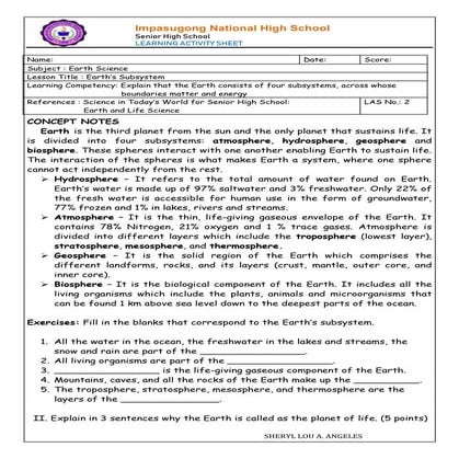 LAS No. 2 Earth's Subsystem.docx
