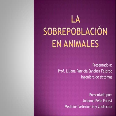 La sobrepoblación de animales pp | PPTX
