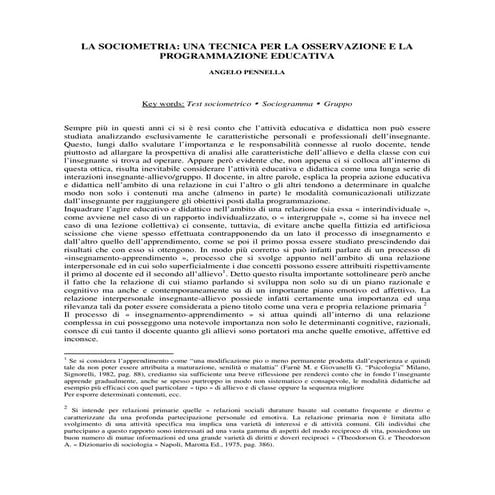 La Sociometria. | PDF