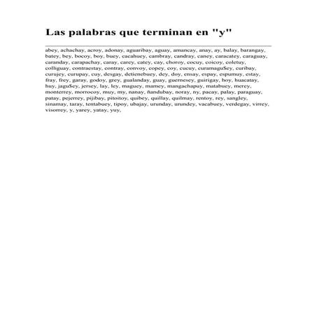 Las palabras que terminan en y | DOCX