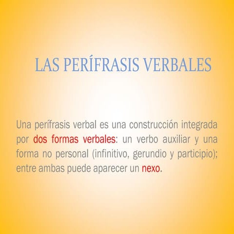 Las perífrasis verbales | PPT