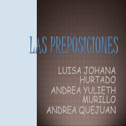 Las preposiciones | PPTX