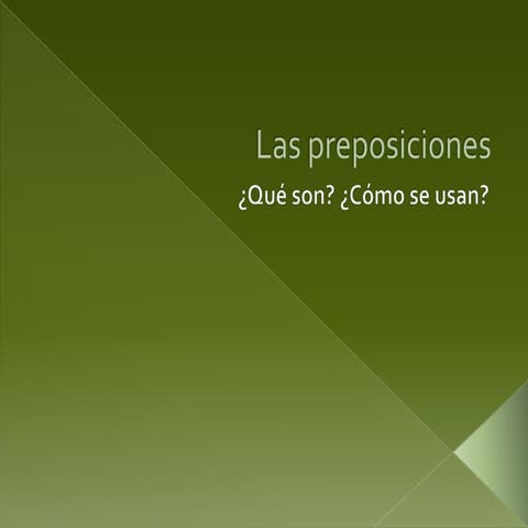 Las preposiciones | PPTX